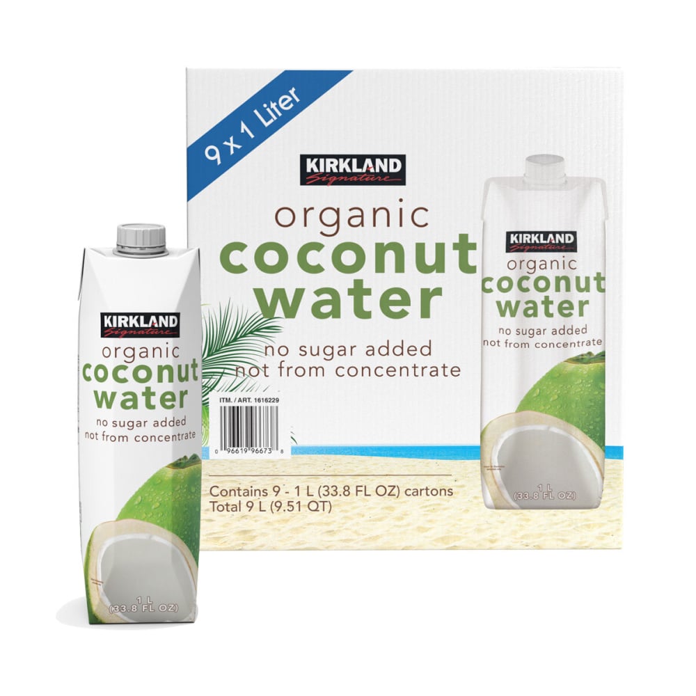 Kirkland Signature Organic Coconut Water No Added Sugar, 9 X 1L - Buy ...